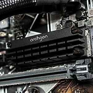 Archgon HS-1110 SSD Heatsink Cooler for PCIe NVMe M.2 2280 SSD for Workstation Server Rugged Computer IPC Industrial Computer Gaming PC Use (Black)