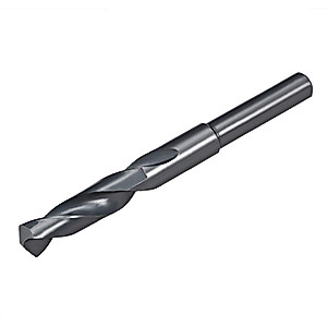 uxcell 1/2" Reduced Shank Drill Bits 15mm Black Nitride Coated High Speed Steel HSS 6542, Twist Drill Bit for Stainless Steel Alloy Metal Plastic