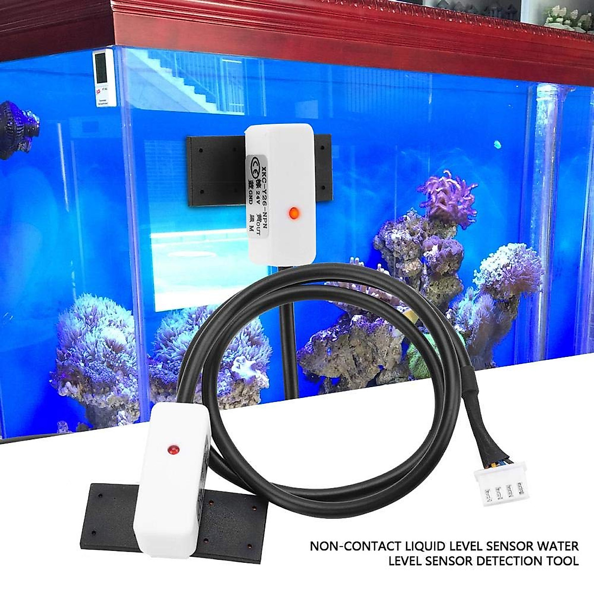 Non Contact Liquid Level Sensor Contactless Water Tank Water Level Sensor for Tank Water Level Control PNP/NPN(XKC-Y26-NPN)