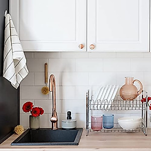 HARFINGTON Wall Mounted Oval Towel Ring ABS Hanging Holder Self-Adhesive for Bathroom Kitchen Accessories, White & Green