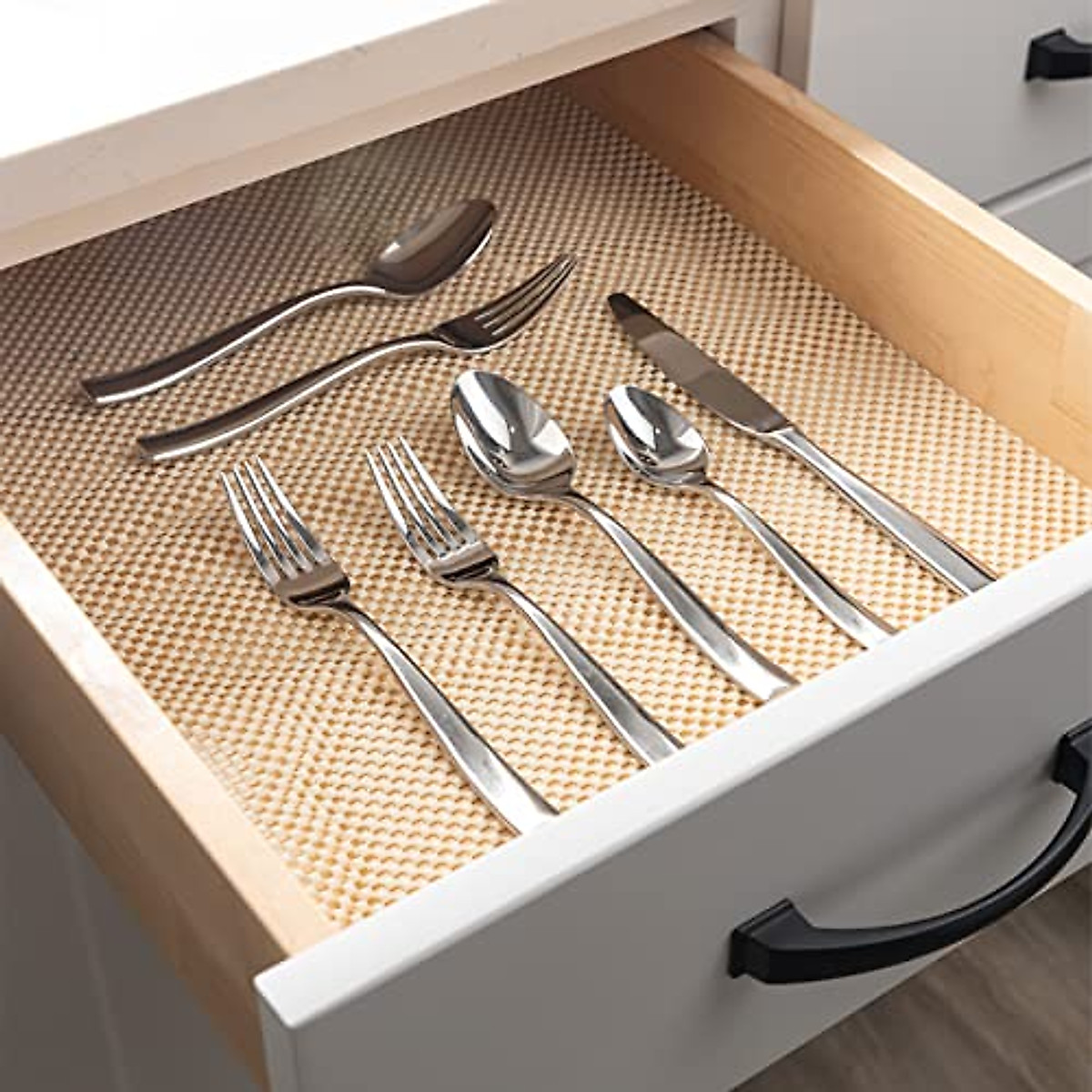 Veken Shelf Liner for Kitchen Cabinets, 12 in x 20 Ft Drawer Liners Non Adhesive, Non Slip Kitchen Cupboard Liner, Easy Install Storage Mat