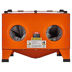 VEVOR 25 Gallon Sandblasting Cabinet, 40-120PSI Portable Benchtop Sand Blasting Cabinet, Heavy Duty Steel Sand Blaster with Blasting Gun & 4 Ceramic Nozzles for Paint, Stain, Rust Removal