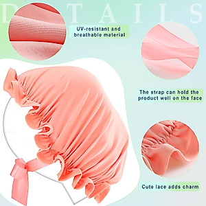 4 Pieces UV Protection Tanning Face Cover Face Tanning Mask Tanning Hair Cap Protective Hair Bonnet for Women Girls Salon, Blue and Pink, 5.91 x 4.33 Inches