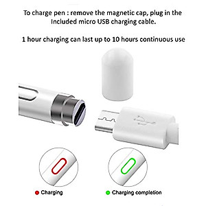 Stylus Pen Pencil 1st Generation Gen Replacement for Apple iPad Pro 1st iPad 1st 2nd 3rd 4th 5th iPad Mini 1 2 3 4 iPad Air 1st 2nd iOS Android Capacitive Tablet Touch Screen + Free Holder (White)