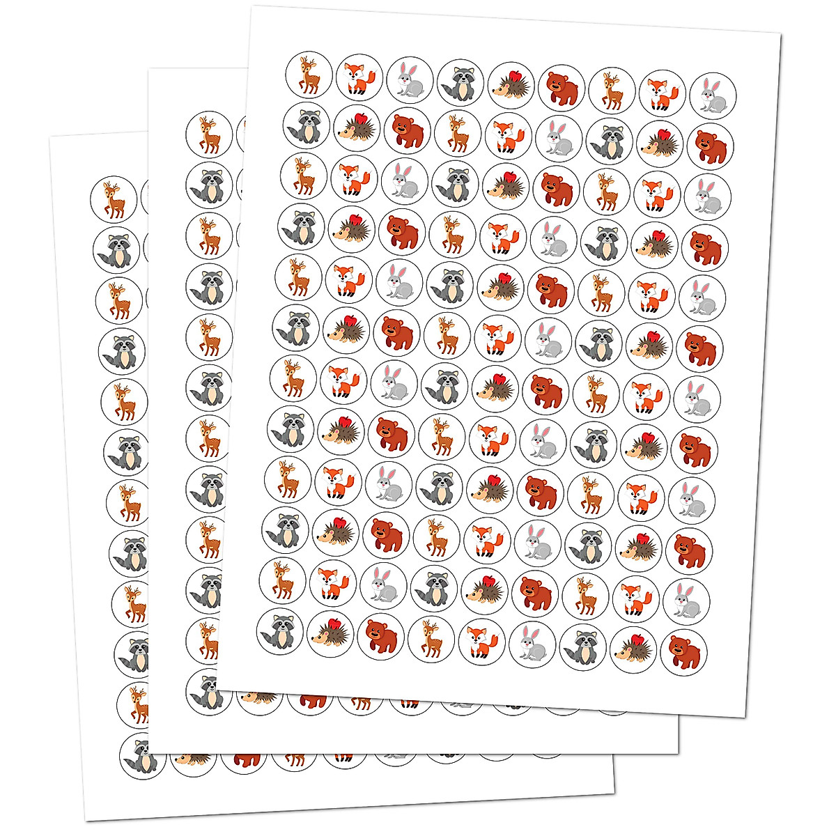 324 Forest Animals Kisses Labels, Woodland Creatures Kisses Stickers for Baby Shower or Birthday Party Decorations, Unisex Kisses Stickers Kisses Labels, Envelope Sealer. Made in USA