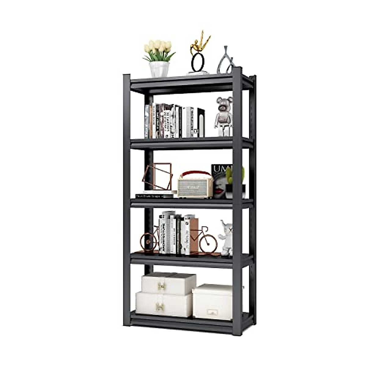 2000LBS Capacity 5-Tier Metal Storage Shelves, Adjustable Garage Shelving Unit, Heavy Duty Shelves Organization Multipurpose Storage Shelf Warehouse Basement Kitchen Living Room, 31.5"W x15.7"D x63"H