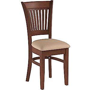East West Furniture VAC-ESP-C Vancouver Kitchen Dining Chairs - Linen Fabric Upholstered Wooden Chairs, Set of 2, Espresso