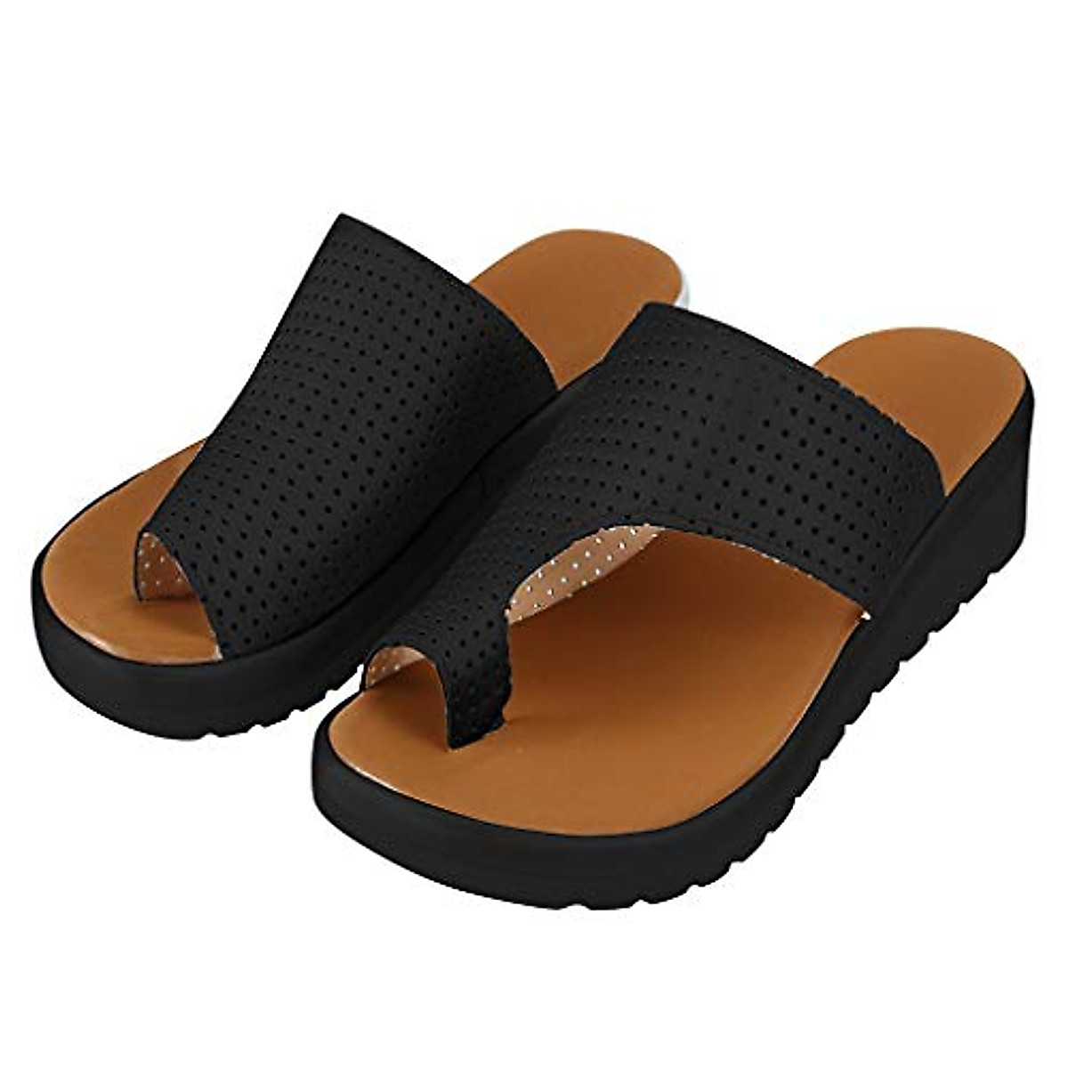 HunYUN 2019 New Women Thick Bottomed Sandal Shoes Wedge Heel Sandals Clip Toe Summer Beach Shoes