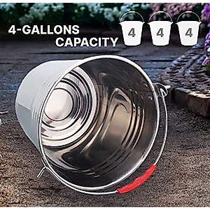 Skywin Metal Can with Lid - Durable 4 Gallon Metal Bucket With Lid for Heavy Loads - Environment-friendly Metal Trash Can With Lid Outdoor, Safe Alternative to Plastic (3)