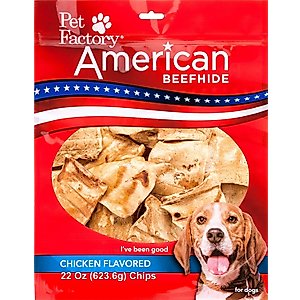 Pet Factory American Beefhide Chips Dog Chew Treats - Chicken Flavor, 22 oz