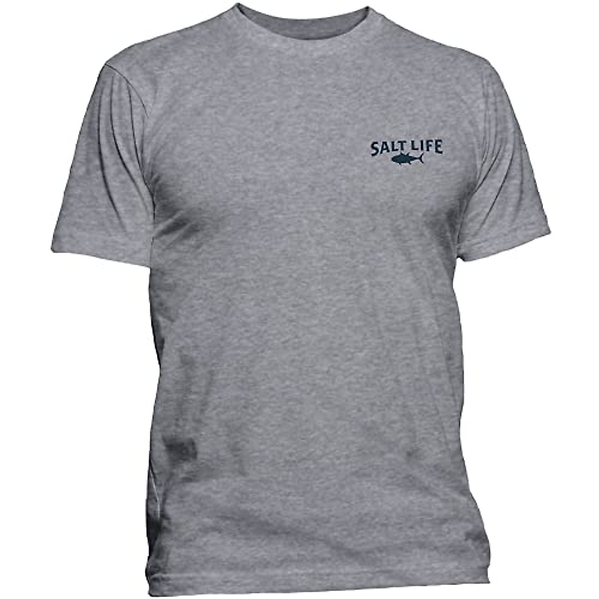 Salt Life Atlas Badge Short Sleeve Classic Fit Shirt, Athletic Heather, X-Large