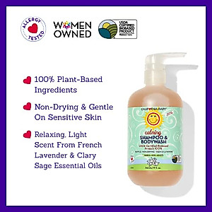 California Baby Calming Lavender Shampoo and Body Wash | 100% Plant-Based (USDA Certified) | Allergy Friendly | Baby Soap and Toddler Shampoo for Dry, Sensitive Skin | 562 mL / 19 fl. oz.