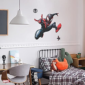 Wall Palz Marvel Miles Morales Wall Decal - Marvel Wall Decals with 3D Augmented Reality Interaction - 28" Spider-Man Miles Morales Bedroom Wall Decor