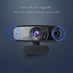 ASUS Webcam C3 1080p HD USB Camera - Beamforming Microphone, Tilt-Adjustable, 360 Degree Rotation, Wide Field of View, Compatible with Skype, Microsoft Teams and Zoom (Renewed)