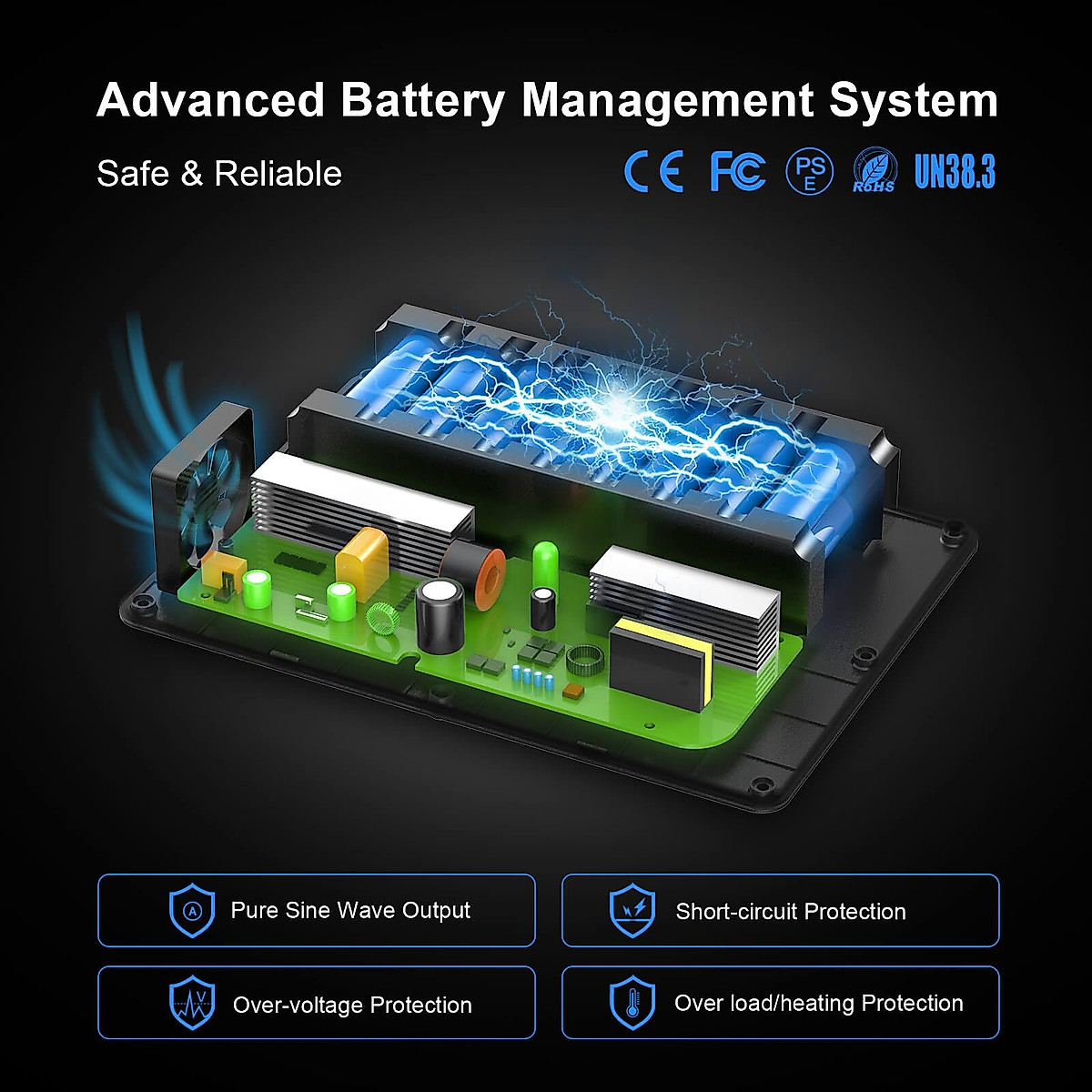 Powkey Portable Power Station 200W, 146Wh Portable Solar Generator Battery Pack with 2 Pure Sine Wave AC Outlets/4 USB A/1 DC Port, Lithium Battery Backup Power Supply for Camping Travel Outdoor Home