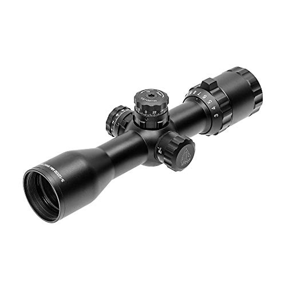 Leapers Inc., UTG BugBuster Riuflescope, 3-12x32mm, 1" Tube, Side AO, Mil-Dot Reticle, DT Rings, Black