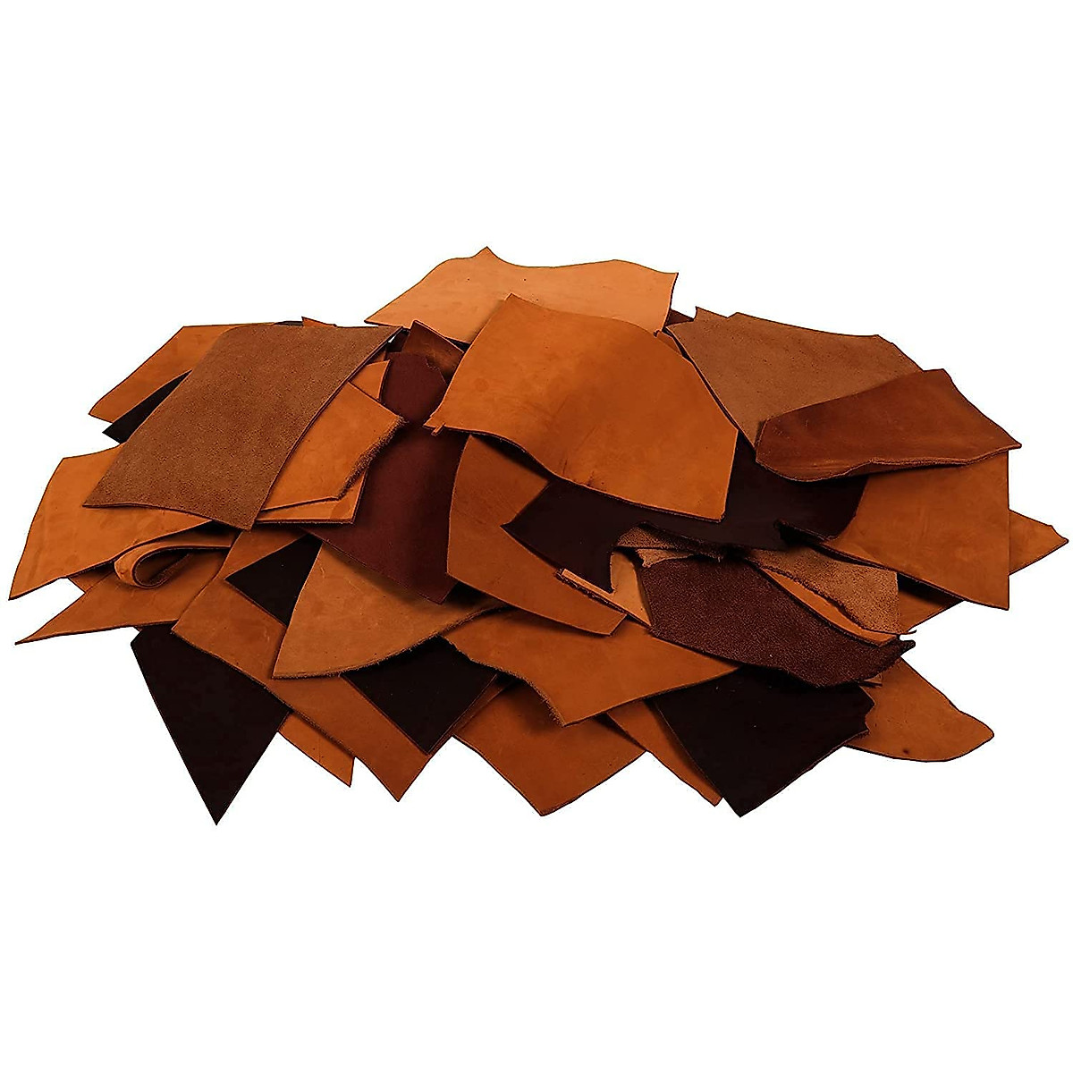 Leather Scrap Crafts 5 lbs Leather Scrap - Large Pieces of Full Grain Leather Cowhide Remnants Bag - Design & Make Crafts - Mixed Colors