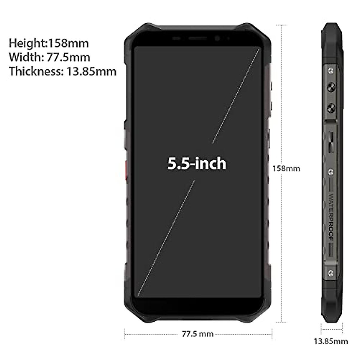 Ulefone Armor X9 Pro Rugged Smartphone, 4GB+64GB Unlocked Cell Phones, 13MP +5MP+2MP, 5.5 inch Screen, Android 11 Helio Octa-core, Military Grade Smartphone, Face ID, NFC, WiFi (Black)
