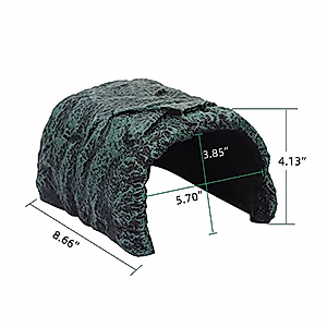Reptile Rock Hideout Reptile Rock Hide Cave, Aquarium Habitat Décor Rock Tortoise Hideout for Reptiles, Small Lizards, Turtles,Bearded Dragon Tortoise, Amphibians, Fish (N17)
