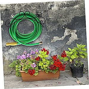 JEWEDECO Hose Wrought Iron Frame Garden Hose Hanging Hook Hose Holder Decorative Garden Hose Storage Outdoor Hose Garden Hose Reels for Outside Water Hose Hanger Wall Water Pipe Bracket