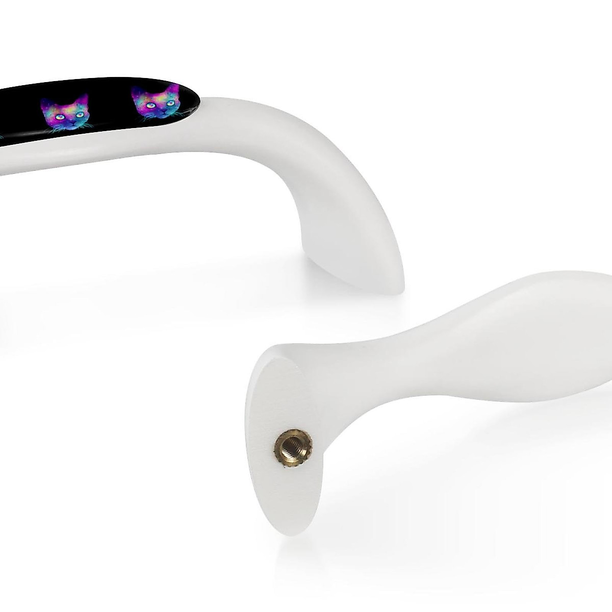 RODAILYCAY Cat 4 Packs Kitchen Drawer Pulls, Crystal Glass Cabinet Handles Pulls, Cupboard Door Knobs, Kitchen Hardware Pulls for Dresser Drawers