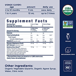 Mommy's Bliss Organic Baby Bedtime Drops + Overnight Immunity Support*, Promotes Restful Night, Melatonin Free, Age 4 Month+, 2 Fl Oz