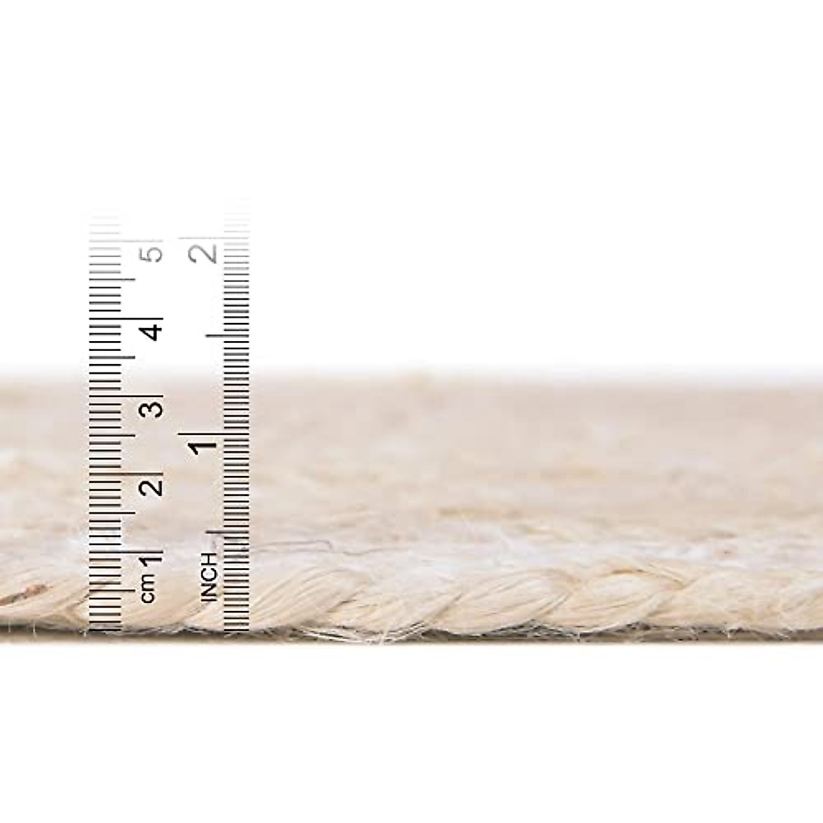 Avgari Creation RUG Jute Natural Hand Braided Rug Rectangle White Handmade Natural Fiber Area Carpet Kitchen, Hallway Rugs For Living-90x150 CM