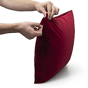 Norott Decorative Throw Pillow Vault Secret Pocket-6.5x10.5-Keep Items Private Safe Secure in Plain Sight-Beds-Couch-Sofa-Any Room-Travel Use- Square Crimson-17.5x17.5x6.5 inches