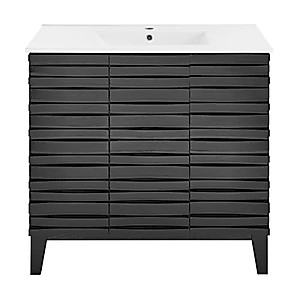 Swiss Madison Well Made Forever Cascade Bathroom Black Bath Vanity