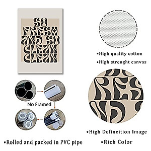 So Fresh and So Clean Clean Canvas Matisse Prints Modern Typography Wall Art Abstract Wall Art Prints Boho Paintings Black and Brown Abstract Wall Art Neutral Contemporary Wall Art 16x24inch Frameless