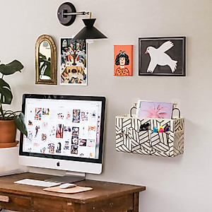 HZZTY BRNY 2pcs Large Wall Hanging Storage Bag, Door Closet Linen Fabric Pockets Organizer, Waterproof for Living Room Bedroom Bathroom Kitchen Office RV Camper with Hooks White