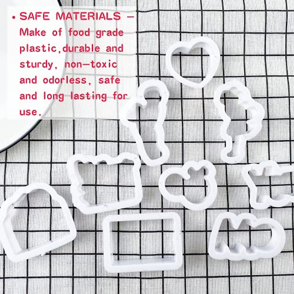 Crethinkaty Valentine's Day Cookie Cutter Set - 9Pcs Plastic Valentines Biscuit Cutter-Man,Woman,Love letter,Heart,Words-for Fondant Cookie DIY Baking.