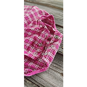 4Rodeo Baby Toddler Western Pink Plaid Cowboy Bodysuit Shirt (9-12 Months)