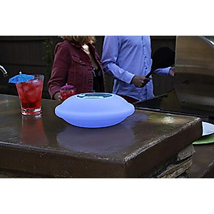 Poolmaster 54504 Portable Floating Waterproof Multi-Light Speaker with Call Functionality for Swimming Pool Party, Patio, Outdoor, Backyard, Multicolor