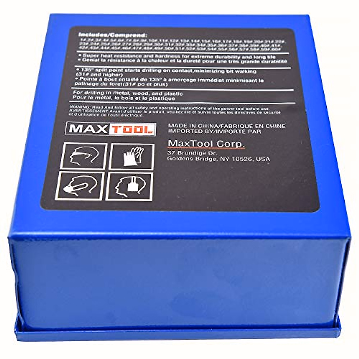 MaxTool 60 Pieces Drill Set 60PCs/60-Piece Twist Drill Bit Set High Speed Steel M2 Fully Ground Wire Gauge/Number 1-60; JBS02H10R060