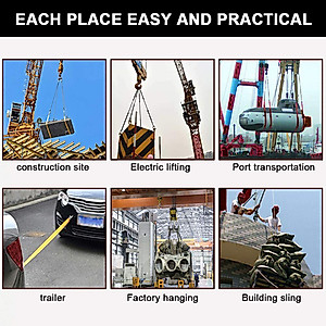 big-autoparts 2pcs 2 inch by 6 feet Lifting Strap 3000 lbs Load Capacity and 9000 lbs Breaking Strength Eye-Eye Web Sling