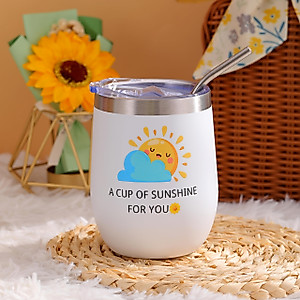 RYANDYPE Birthday Basket Gifts for Women, Sunflower Valentine's Day Gifts, Self Care Sunshine Gift Basket for Friend Sister