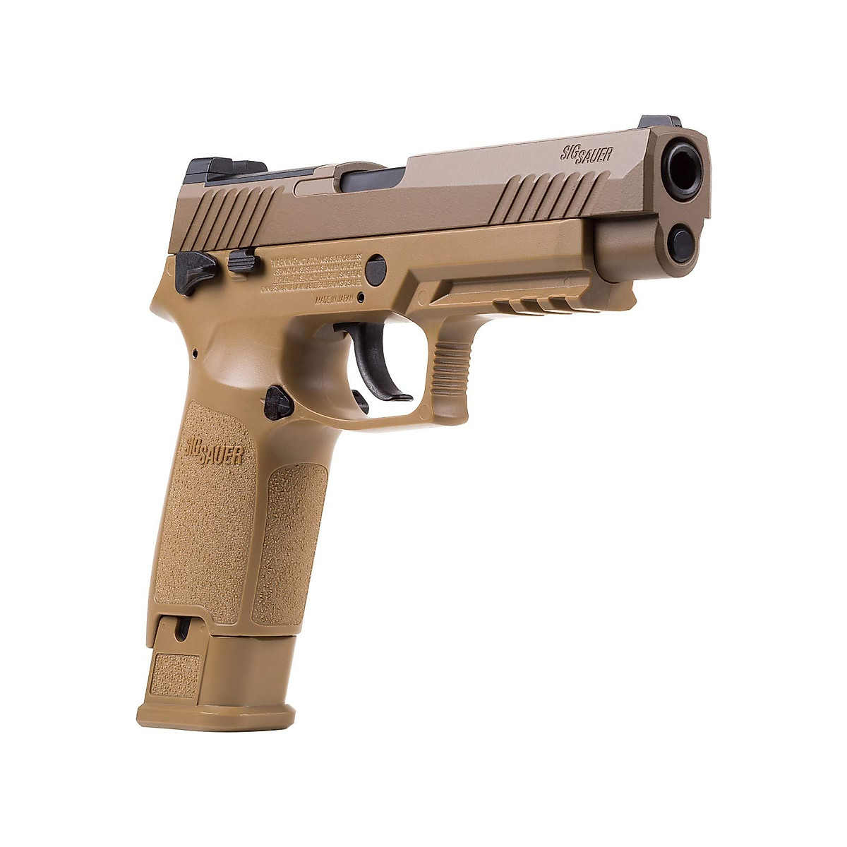 M17 Sig Sauer ASP Airgun Air Pistol .177 Cal Coyote TAN with 15 C02 Tanks and 2 Rotary Belts and 500 Lead Pellets Bundle 2 Rotary Belts+ Accessories