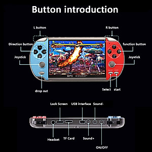 songlan - 4.3-inch X7 Handheld Game Console with More Than 10,000 Games Built in Supports Photos can Play MP3 MP4 e-Book Games Download 8GB Best Gift