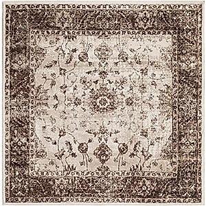 Unique Loom Rushmore Collection Area Rug - Lincoln (5' 3" Square, Cream/Beige)