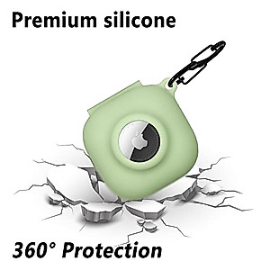 Geiomoo Silicone Case Compatible with Beats Fit Pro and Air Tag, 2 in 1 Protective Cover with Carabiner (Luminous Green)