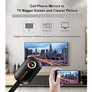 SmartSee HDMI Wireless Display Receiver WiFi 4K 1080P Mobile Screen Cast Mirroring Adapter Dongle for iPhone Mac iOS Android to TV Projector Support Miracast Airplay DLNA No Switching (2.4G)