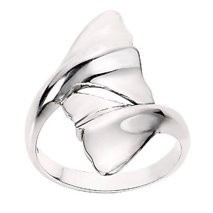 CloseoutWarehouse 925 Sterling Silver Whale Fluke Lovers Ring Size 6