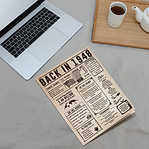 Qiliji Big 76th Birthday Card for Men Women, Happy 76th Birthday Card for Mom Dad Grandpa Grandma, 76 Years Old Birthday Gift for Family Member, Back in 1948 Birthday Card