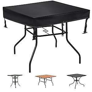 TOHONFOO Square Patio Table Cover - Waterproof Anti-UV Patio Table Cover - Outdoor Table Cover 48" L x 48" W x 6" H