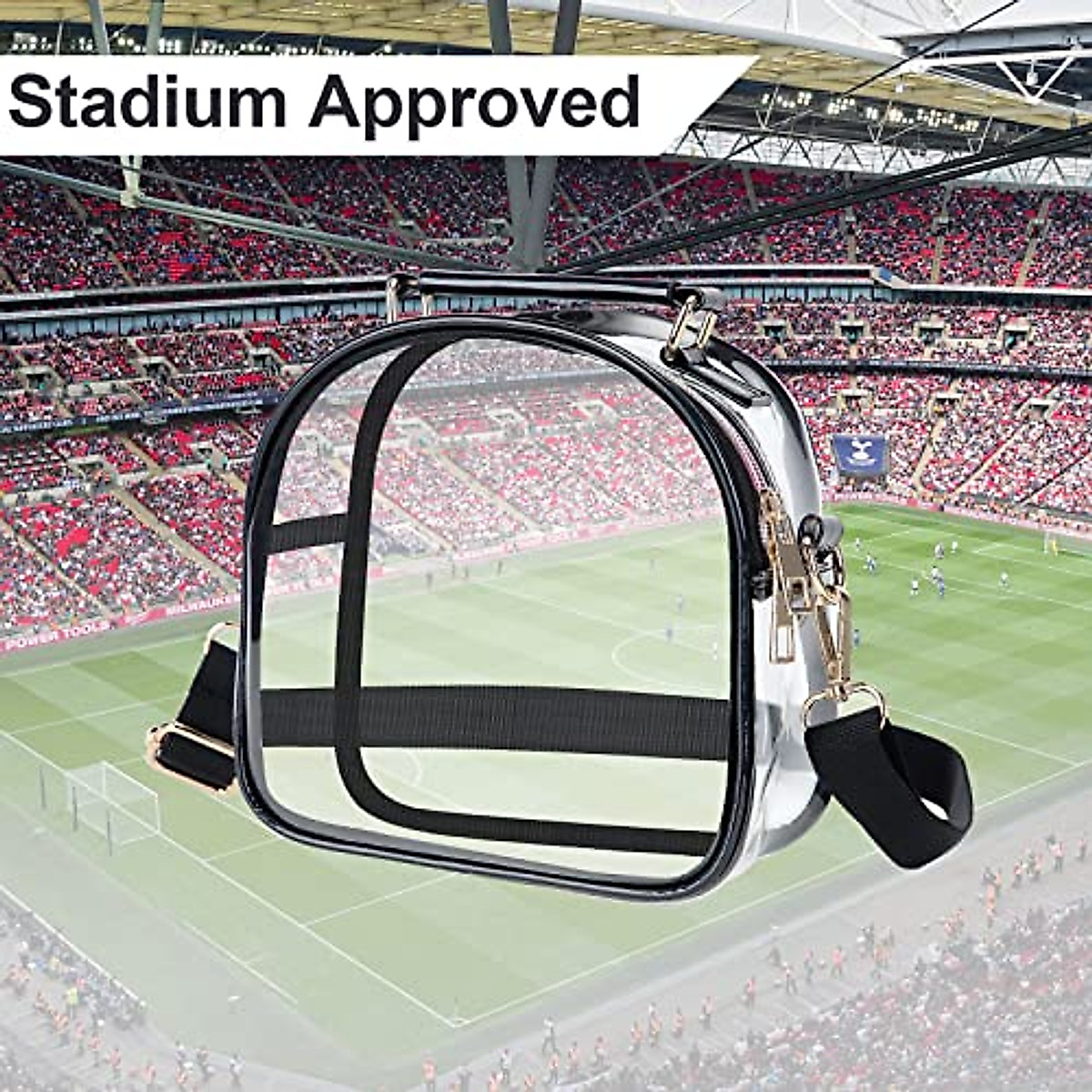 Frienda 2 Pieces Clear Purse Clear Stadium Approved Bag 2 Colors Clear Crossbody Bags for Women Small See Through Concert Bag Clear Crossbody Bag for Sports Concerts Events Festivals