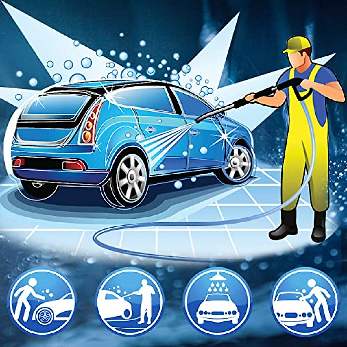 Boltigen Pressure Washer Swivel, 3/8 NPT Thread Pressure Washer Stainless Steel Swivel Joint Fittings, 360°Degree Kink Free Connector, 5000 PSI