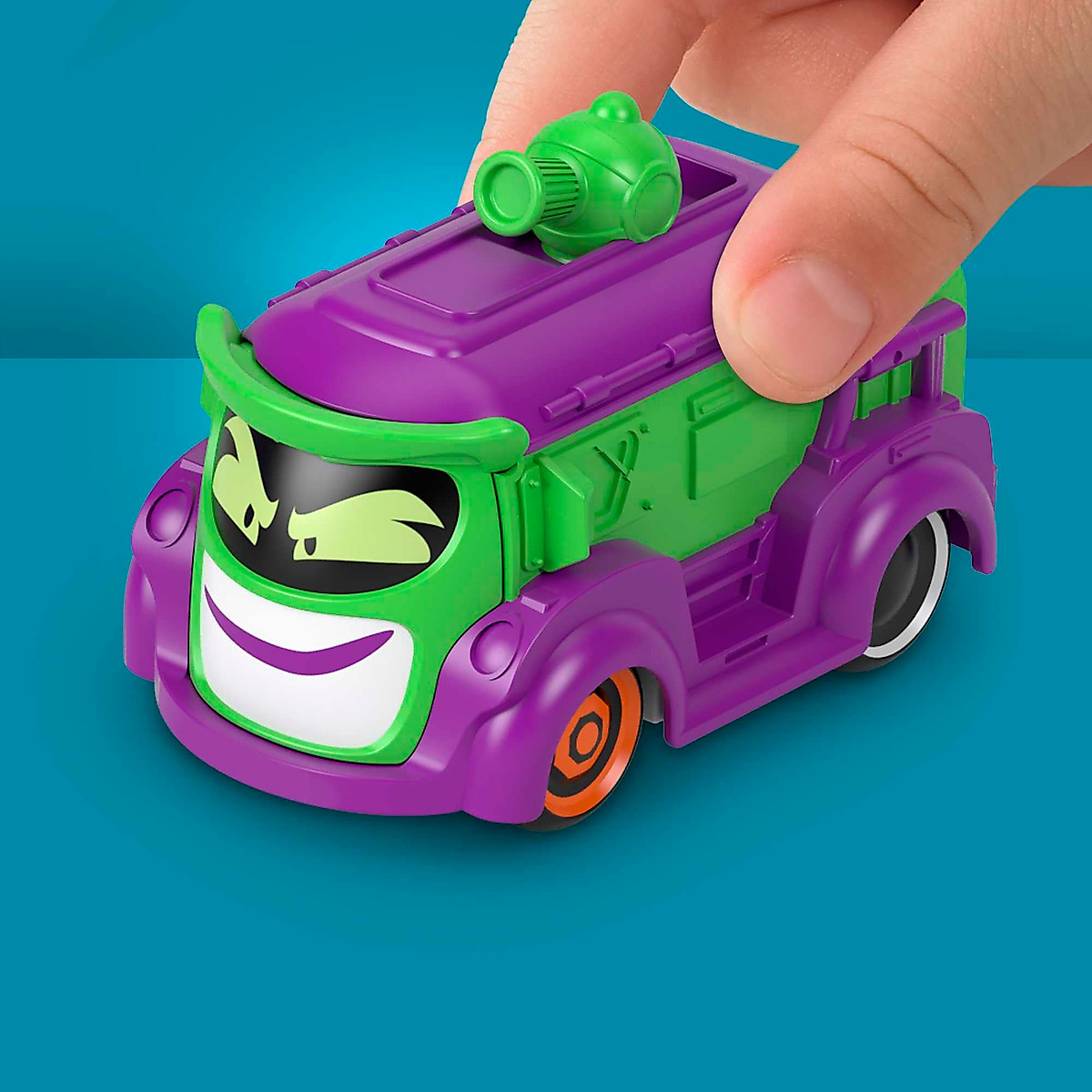 Fisher-Price DC Batwheels 1:55 Scale Toy Cars 5-Pack, Bam Batmobile Redbird Prank Bibi & Quizz, Batcast Metal Diecast Vehicles, Ages 3+