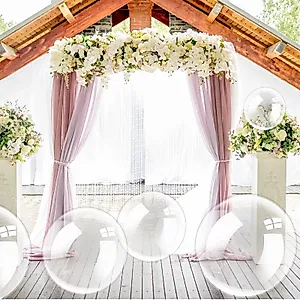 30 Pcs Clear Balloons, Pre Stretched 8 24 36 Inch Bobo Balloons Large Clear Balloons for Stuffing Transparent Latex Balloons Kids' Party Balloons for Easter, Wedding,birthday Party Decorations