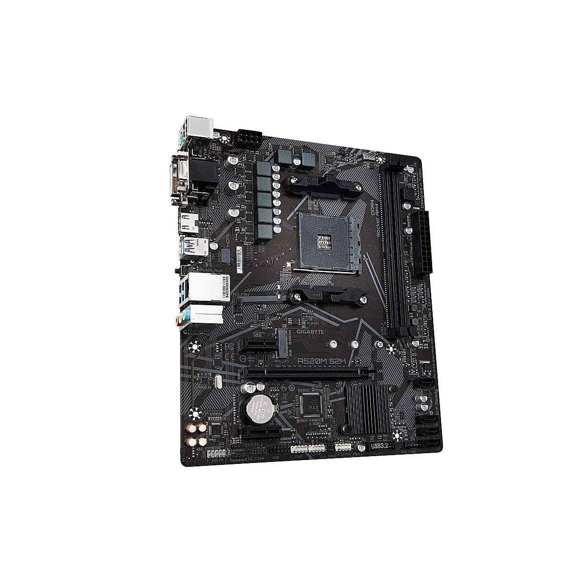Gigabyte A520M S2H (AMD Ryzen AM4/MicroATX/4+3 Phases Digital PWM/Gigabyte Gaming GbE LAN/NVMe PCIe 3.0 x4 M.2/3 Display Interfaces/Q-Flash Plus/RGB Fusion 2.0/Motherboard)